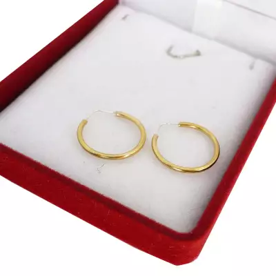 Aros argolla plata 925 y oro 15 mm - Entre Joyas - Caballito